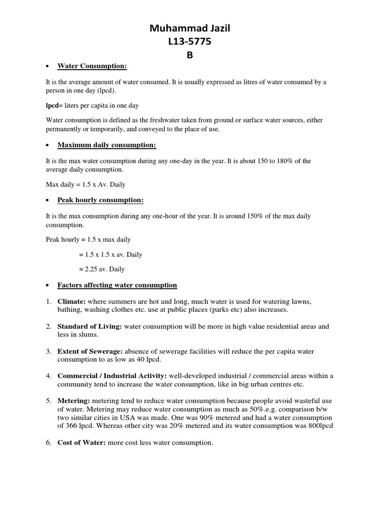Water Consumption | PDF | Water Use | Water