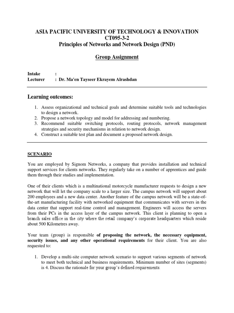 PND Assignment (2017) | PDF | Data Center | Computer Network