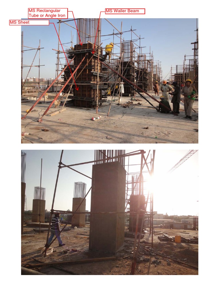 Cloumn With MS Tube & Waller Beam | PDF