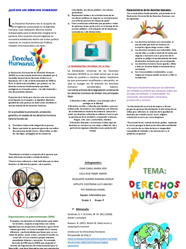 Tríptico de Los Derechos Humanos | PDF | Igualdad social | Derechos