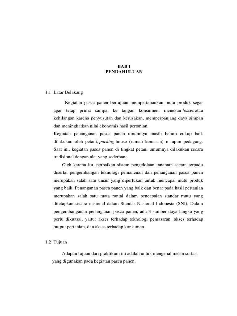 Mesin Sortasi untuk Hasil Pertanian | PDF