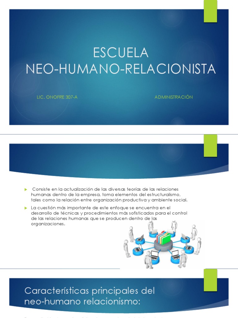 Escuela Neo-Humano-Relacionista en Administración | PDF | Sicología ...