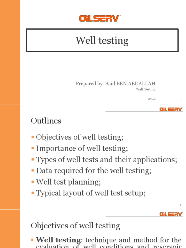 Well Testing Presentation | Download Free PDF | Valve | Gases