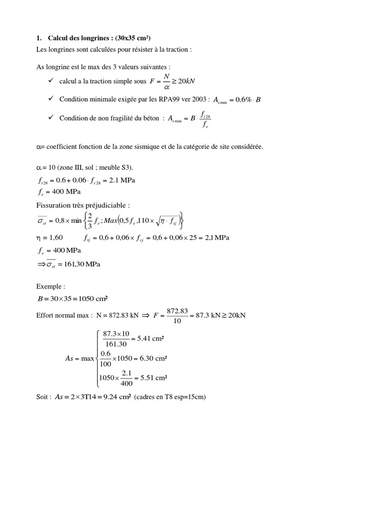 Calcul Des Longrines | PDF | La nature