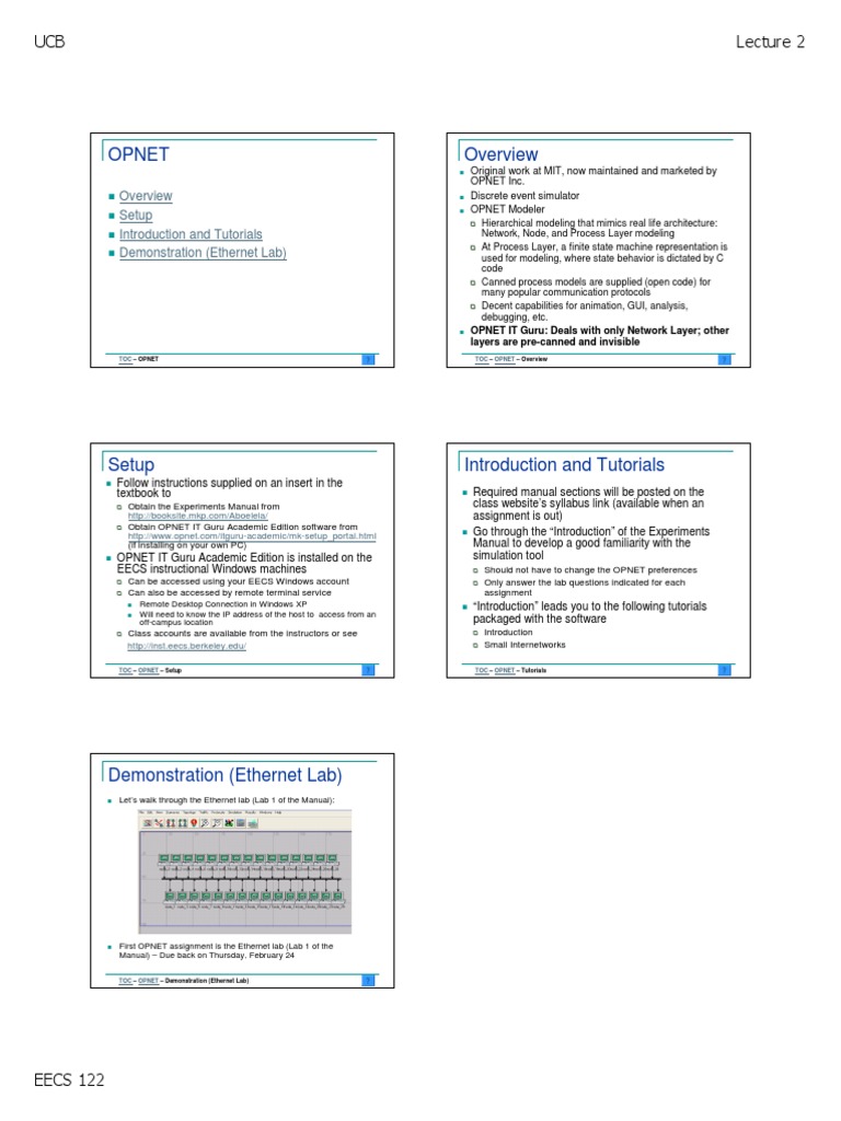 Opnet Tutorial | PDF | Ethernet | Computer Network