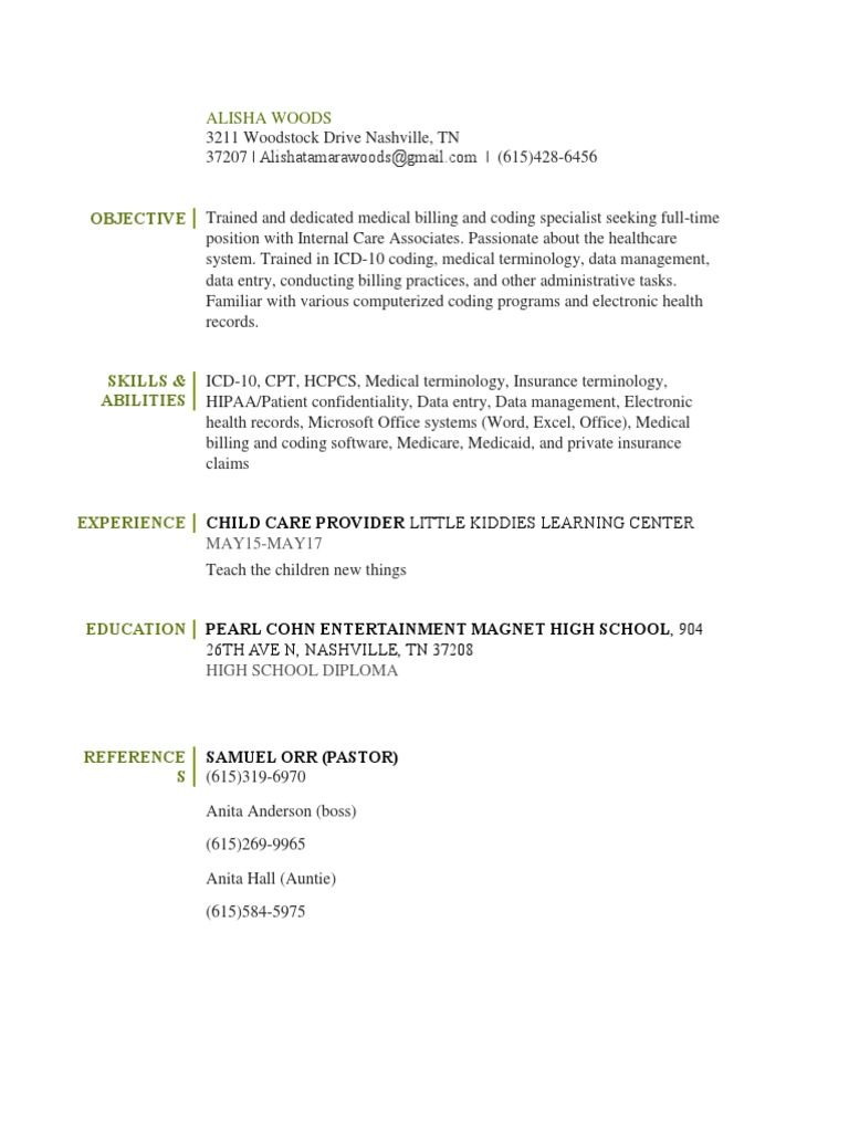 Alisha Woods Resume | PDF