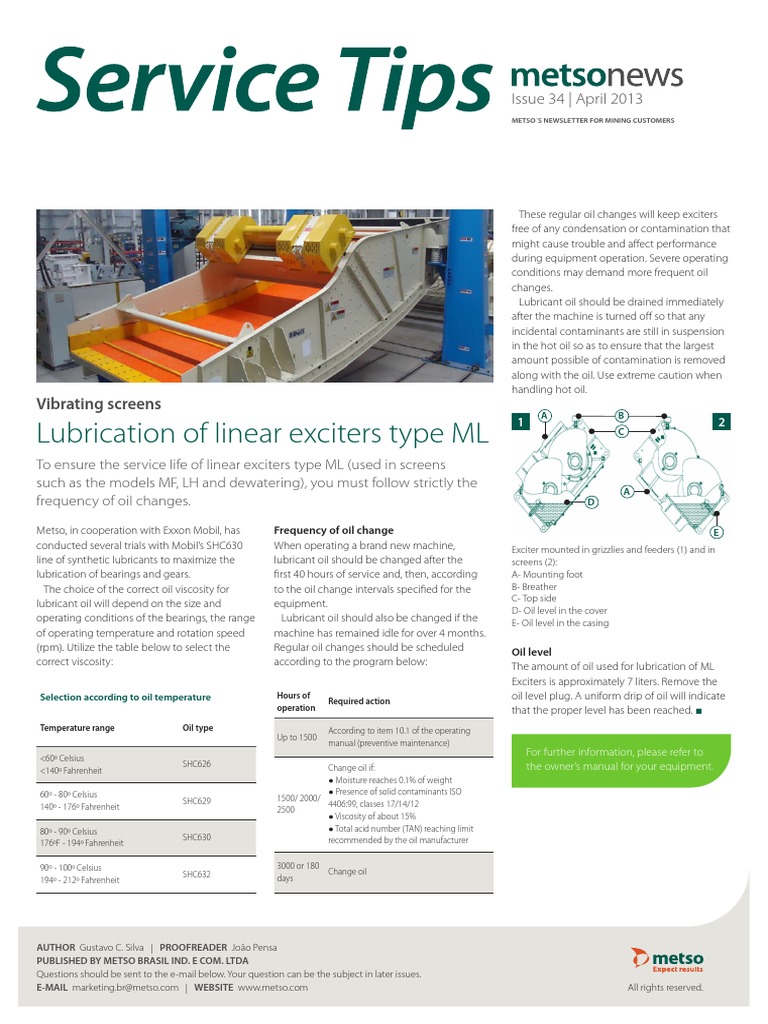 Exciter Vibrating Screen Rs Tip | PDF | Motor Oil | Bearing (Mechanical)