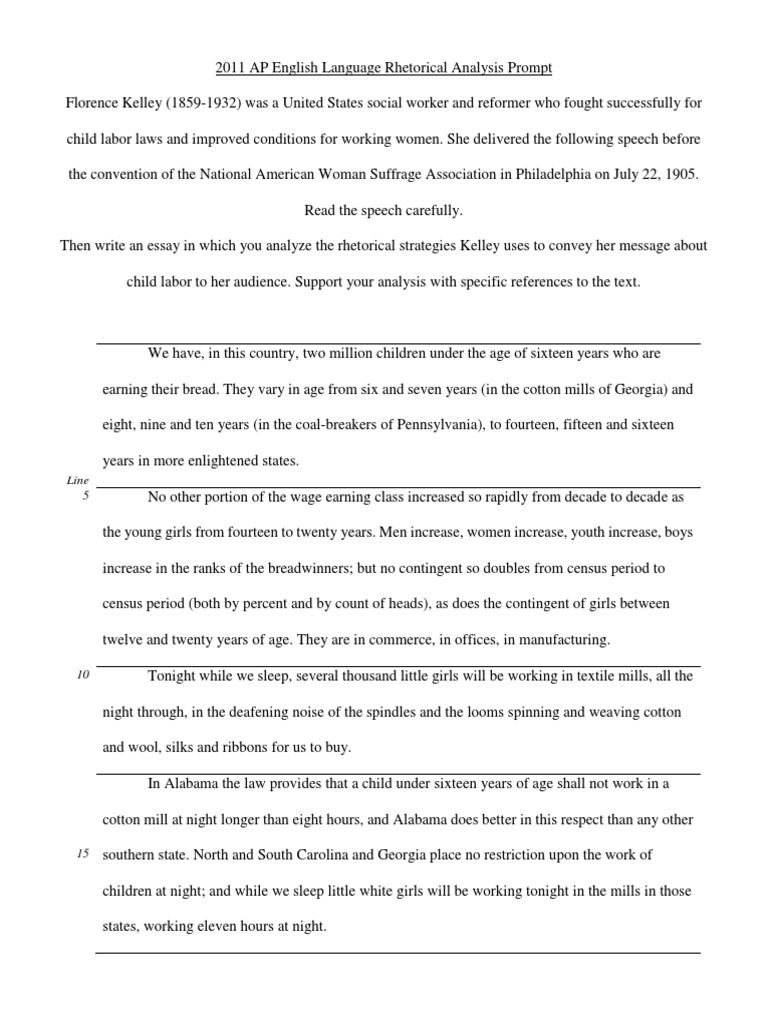 Ap11 Rhetorical Analysis Prompt - Child Labor | PDF | Audience | Cotton ...