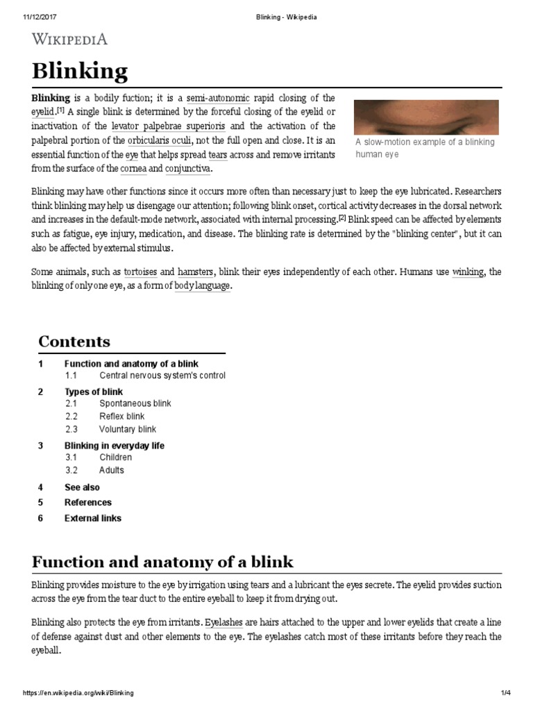 Blinking: A Slow-Motion Example of A Blinking Human Eye | PDF | Sensory ...