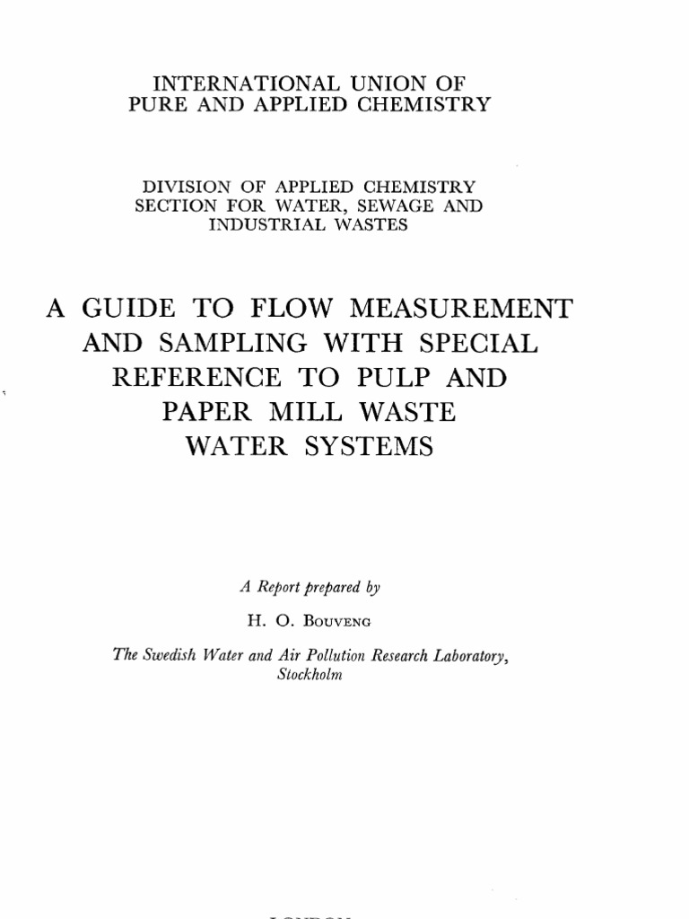 A Guide To Flow Measurement Reference To Pulp And: and Sampling With ...