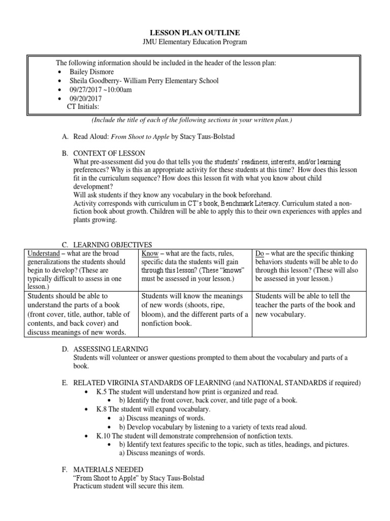 Interactive Read Aloud: Apple Growth | PDF | Lesson Plan | Reading ...