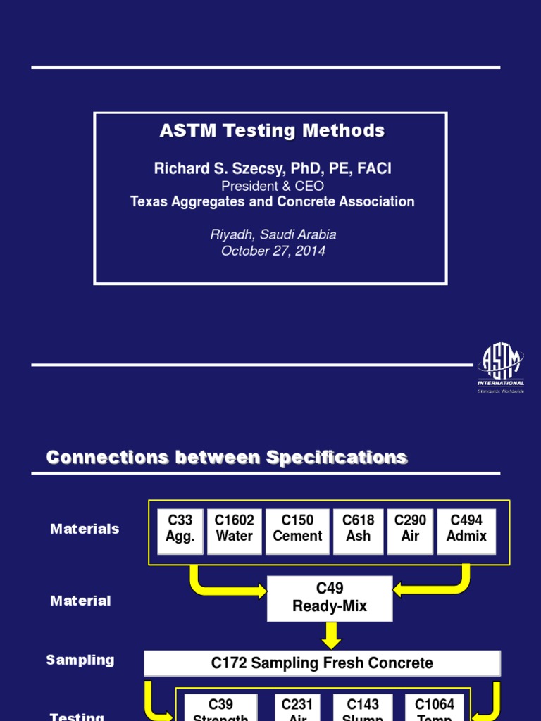 Astm Testing Methods: Richard S. Szecsy, PHD, Pe, Faci | PDF | Strength ...