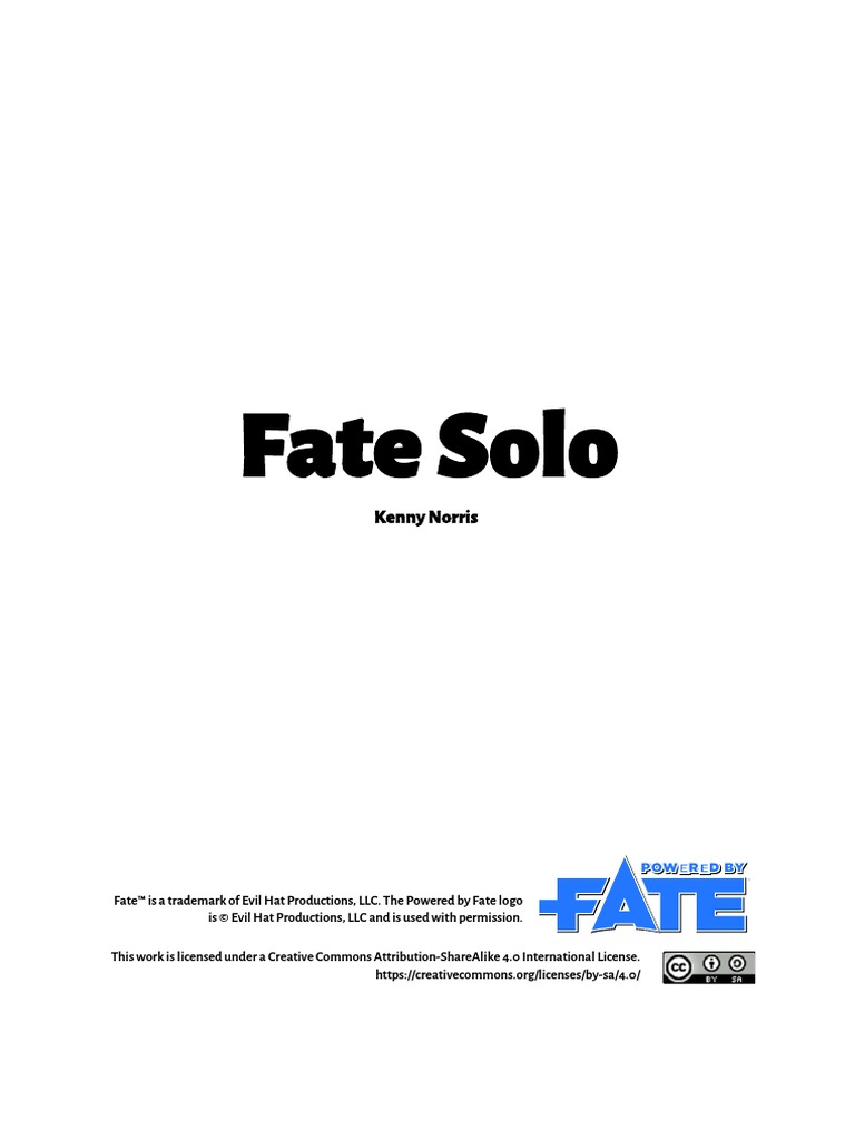 Fate Solo | PDF | Plot (Narrative) | Role Playing Games