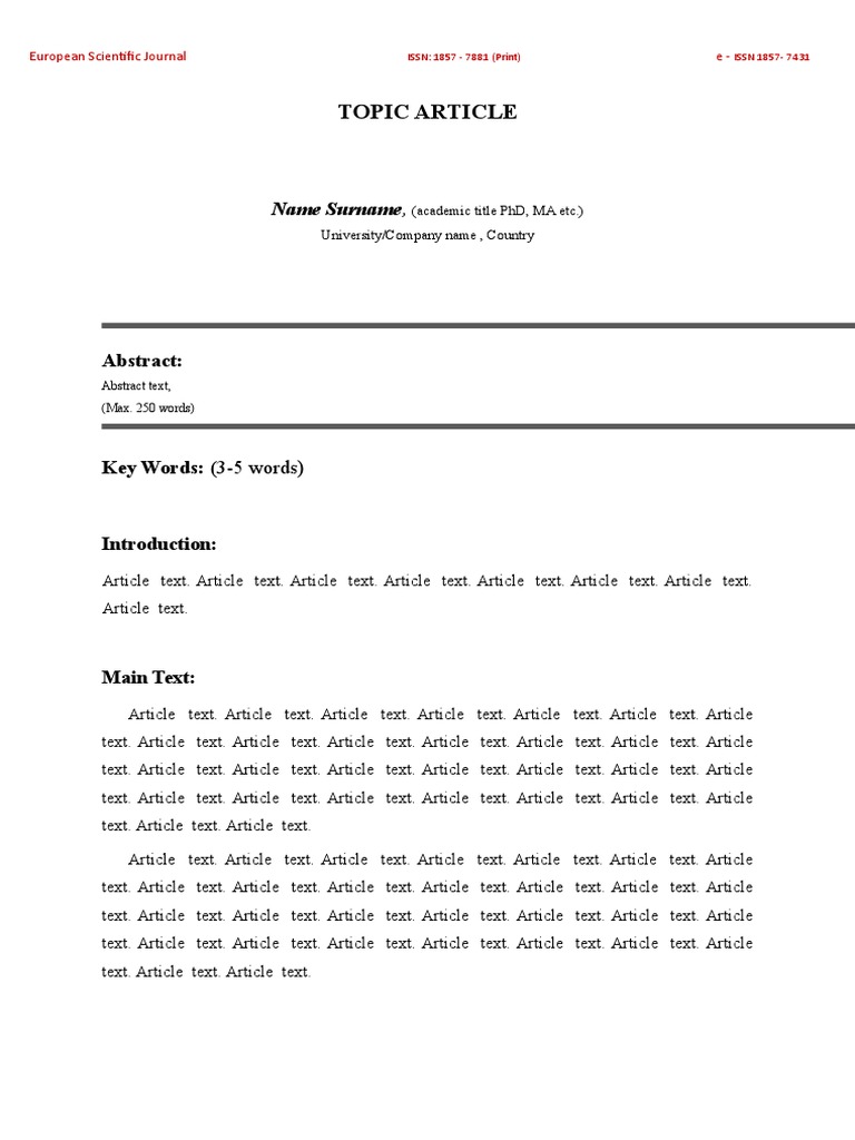 Example Template 2014 | PDF