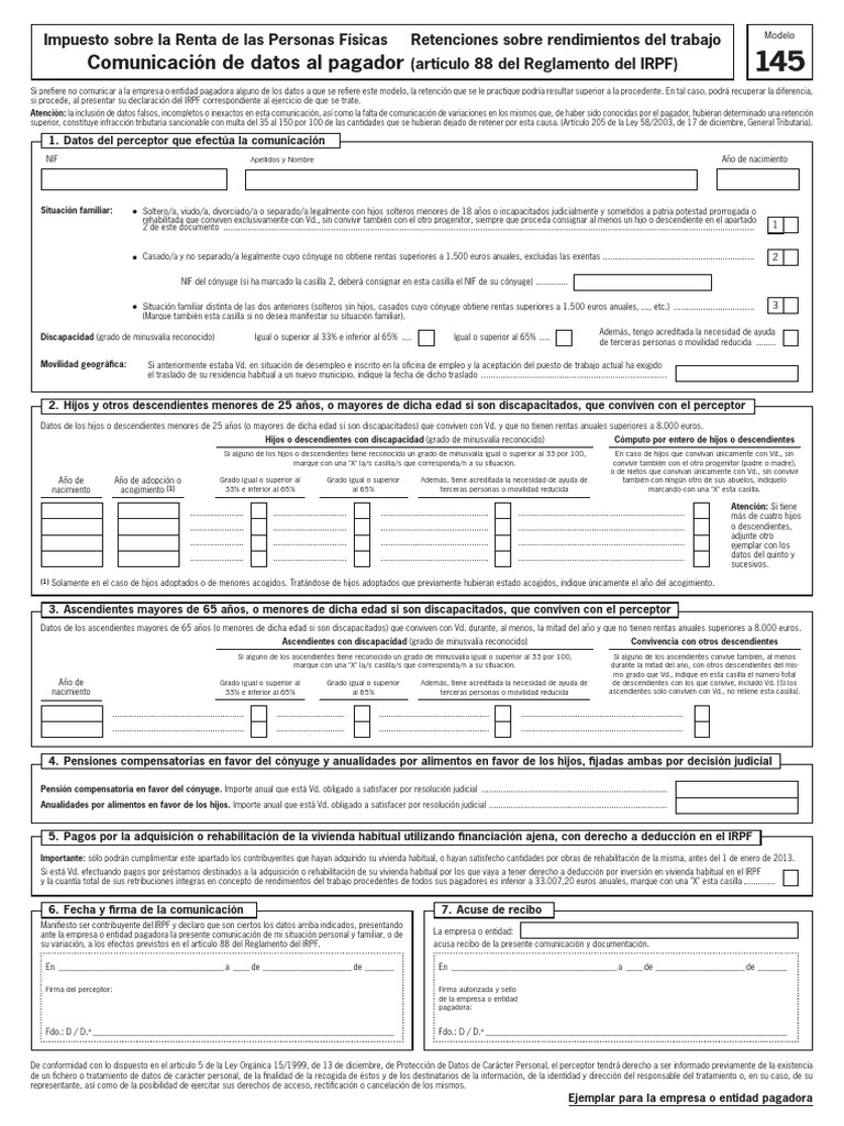 Mod 145 PDF | PDF | Invalidez | Gobierno