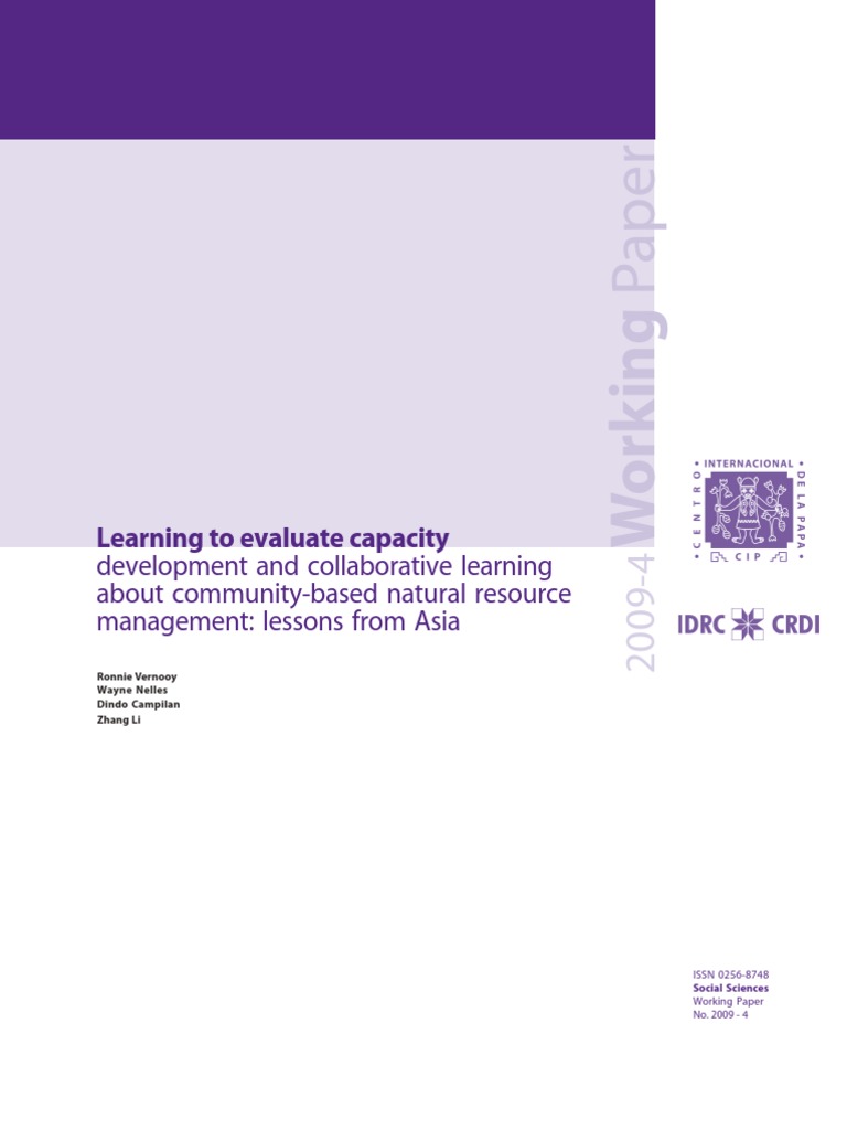 Learning To Evaluate Capacity Development and Collaborative Learning ...