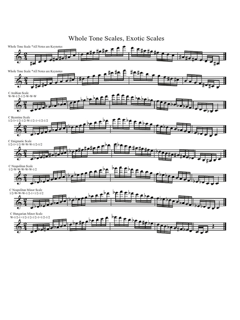 Whole Tone Scales - Exotic Scales - Saxophone | PDF | Modernism (Music ...