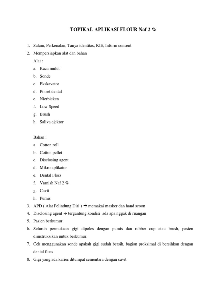 Topikal Aplikasi Flour Naf 2 | PDF | Sains & Matematika