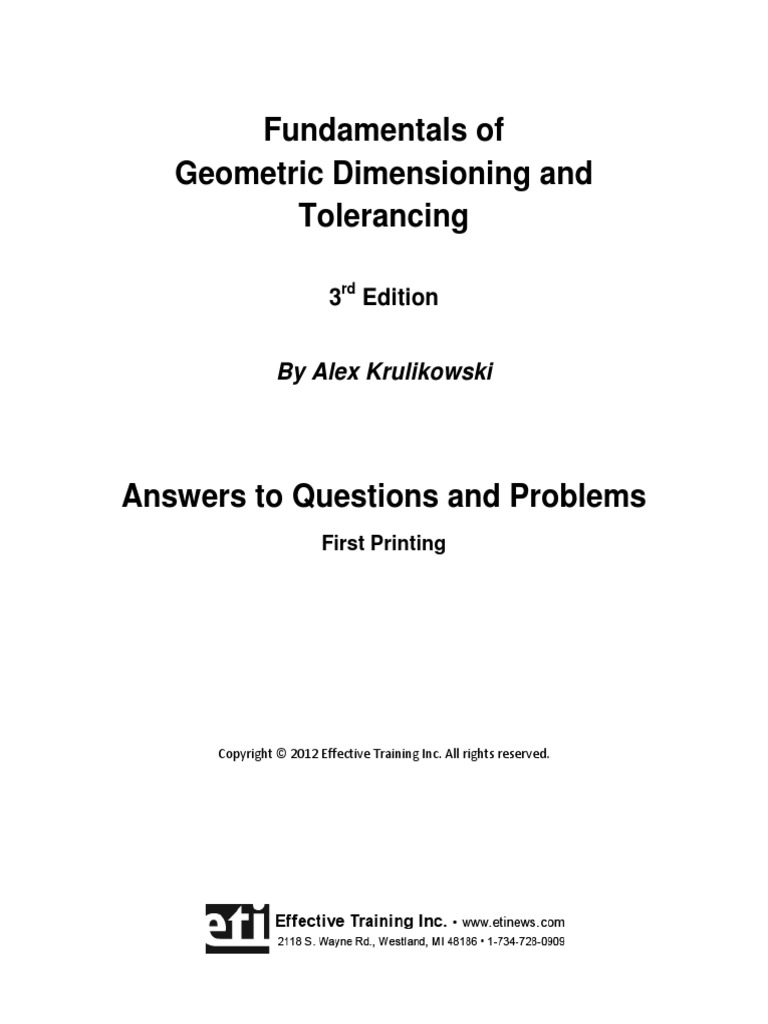 Fundamentals of Geometric Dimensioning and Tolerancing PDF | PDF | Space | Geometry