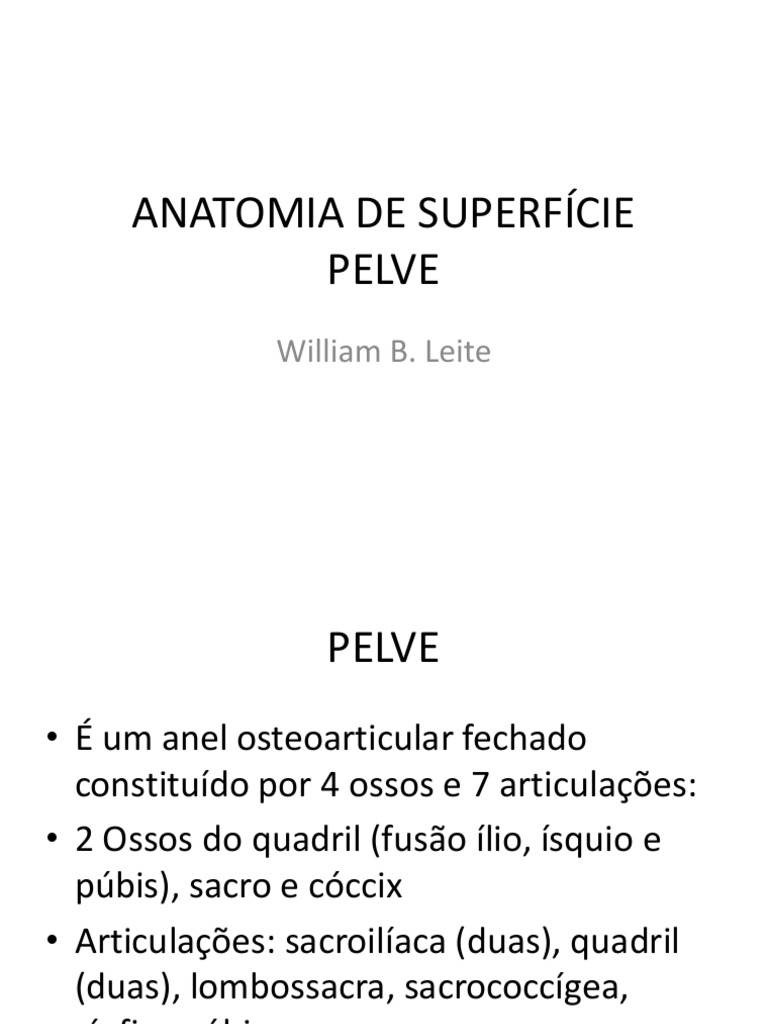 Anatomia da Pelve e Palpação Óssea | PDF | Pélvis | Sistema Esquelético