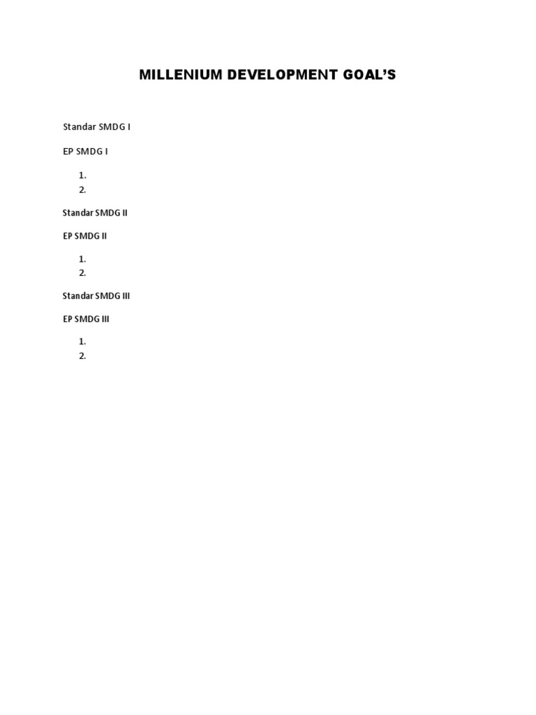 Millenium Development Goal | PDF