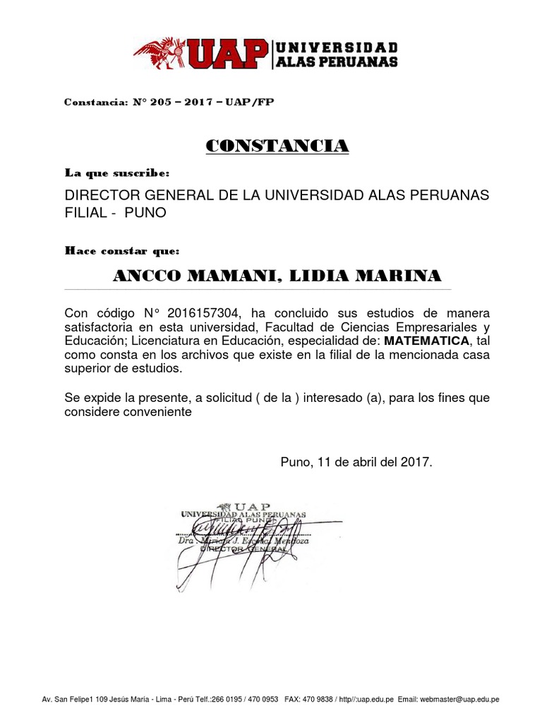 Constancia | PDF
