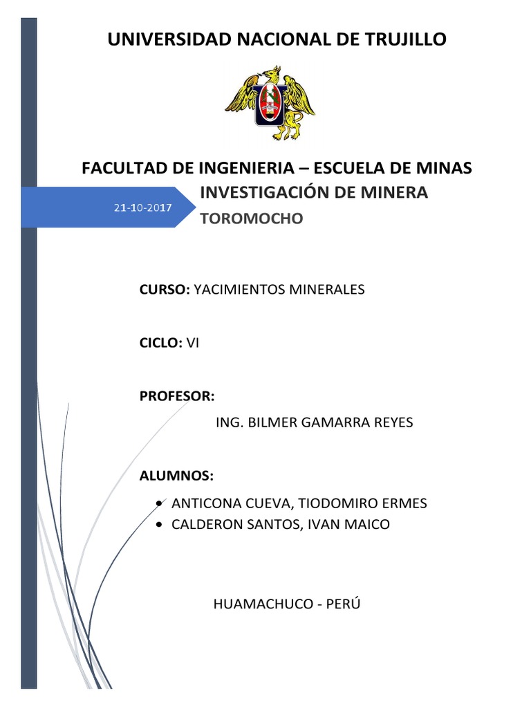 Toromocho Final | PDF | Minería | Roca (geología)