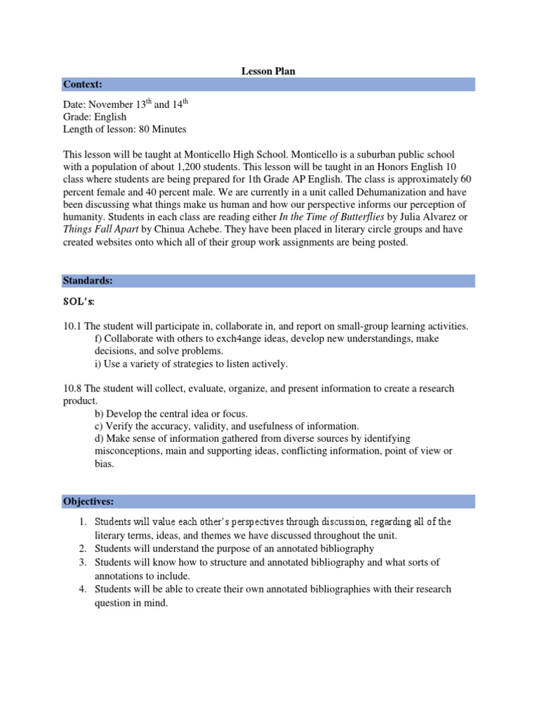 6 Sixth Observed Lesson Plan | PDF | Citation | Bibliography