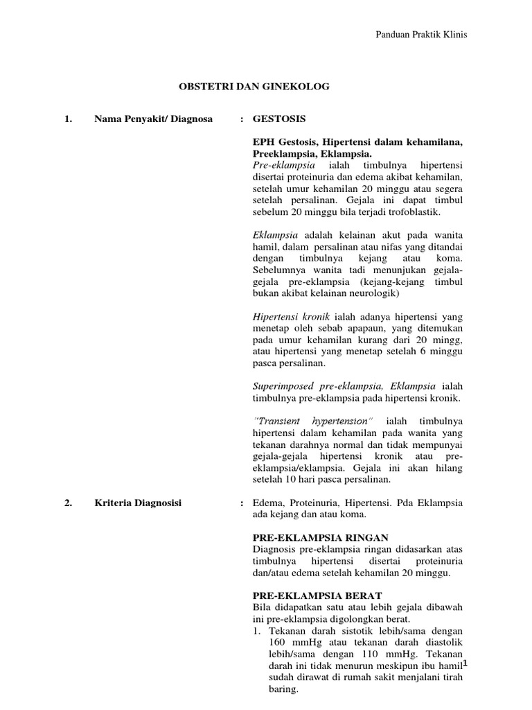 Panduan Praktik Klinik Obstetri & Ginekologi | PDF