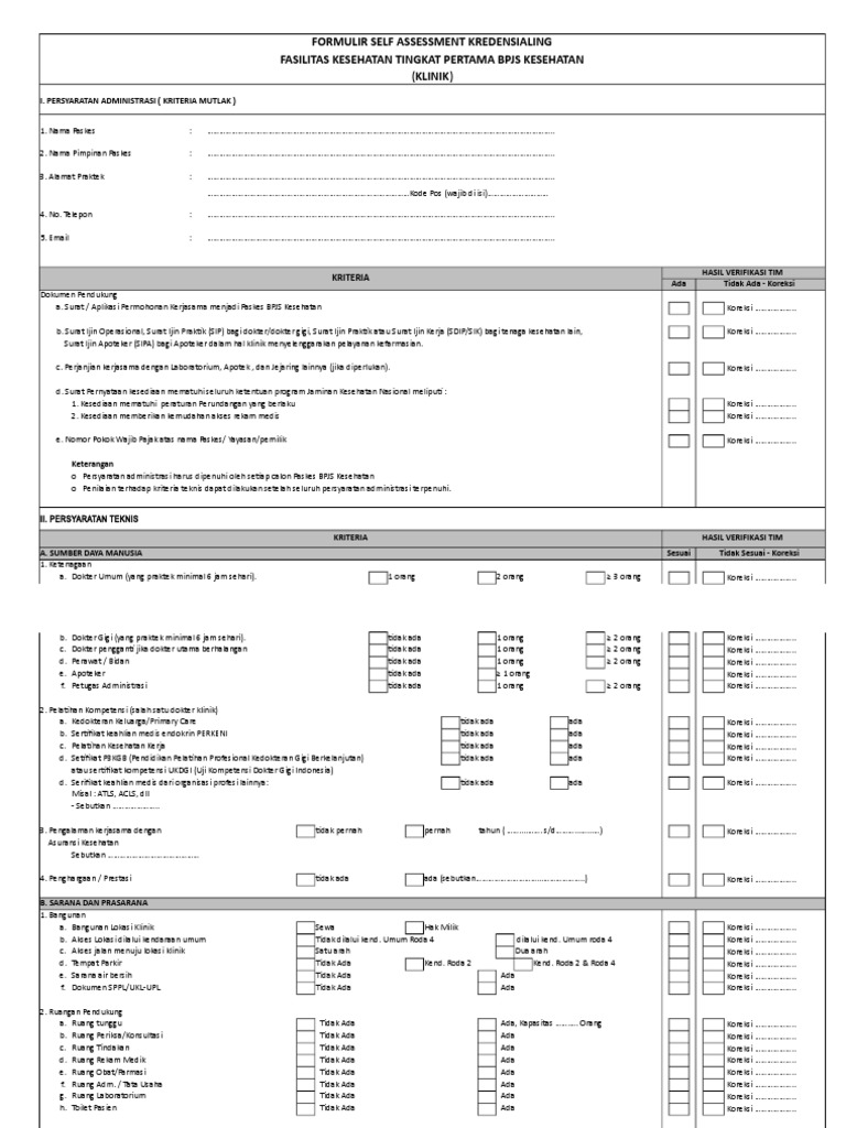 Self Assesment Klinik | PDF