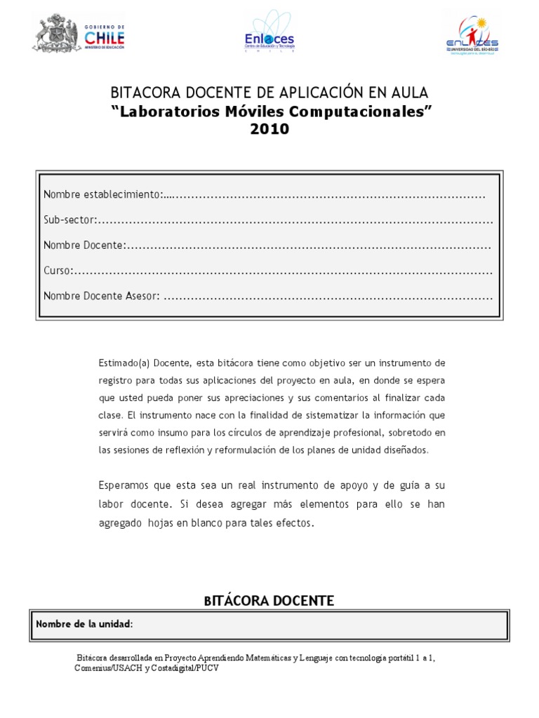 Bitacora Docente Aplicacion Al Aula | PDF | Tecnologia Educacional ...