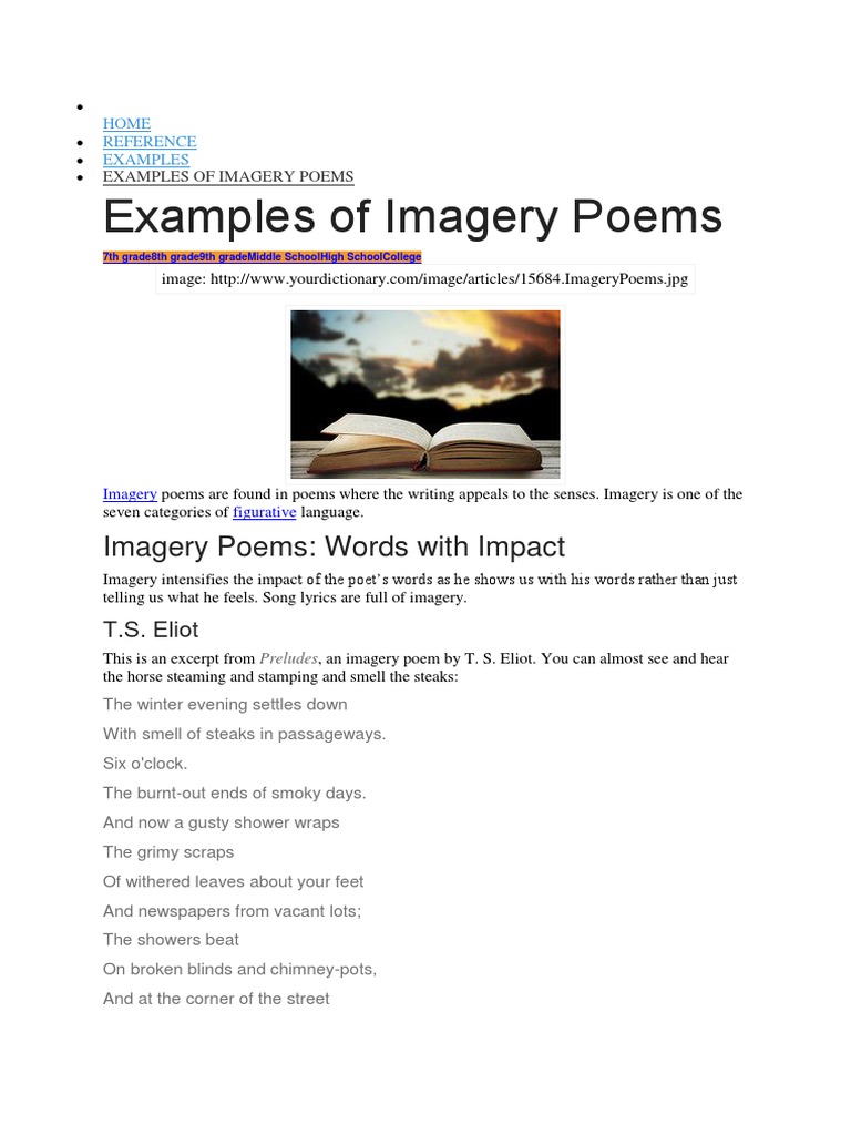 Examples of Imagery Poems | Download Free PDF | Poetry