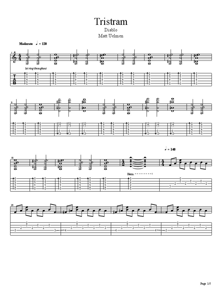 Tristram Solo Guitar | Download Free PDF | Blizzard Entertainment | Leisure