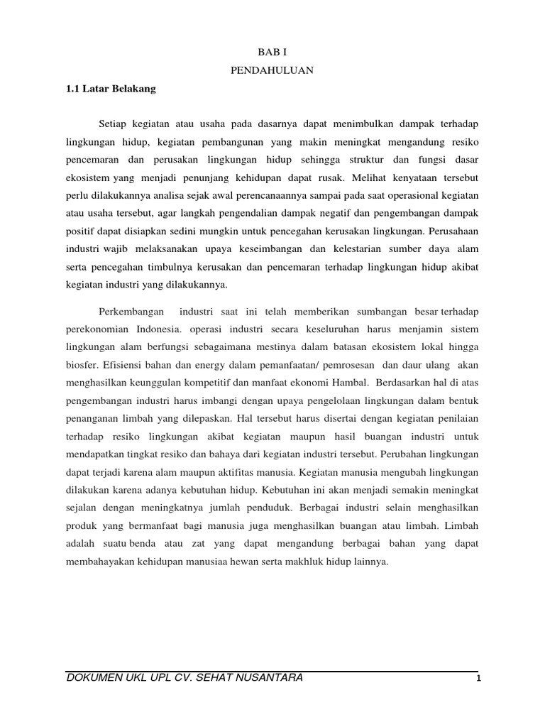 Contoh Dokumen UKL UPL | PDF