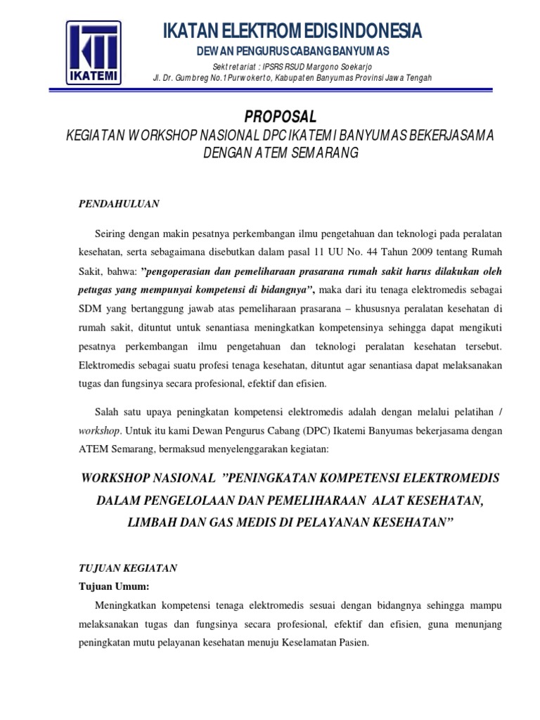 Bahasan 1 PROPOSAL Worshop DPC Bms - ATEM SMG | PDF