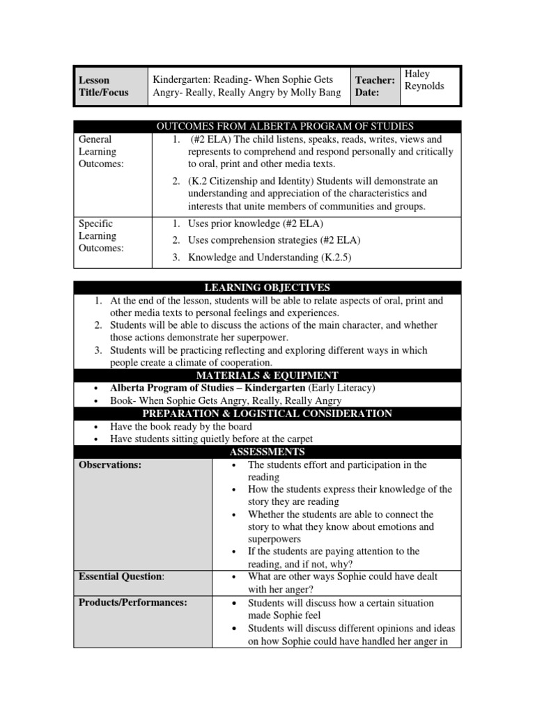 when sophie gets really angry lesson | Reading (Process) | Teaching