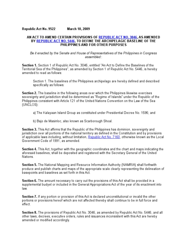 Ra 9522 | PDF | Government | Social Institutions