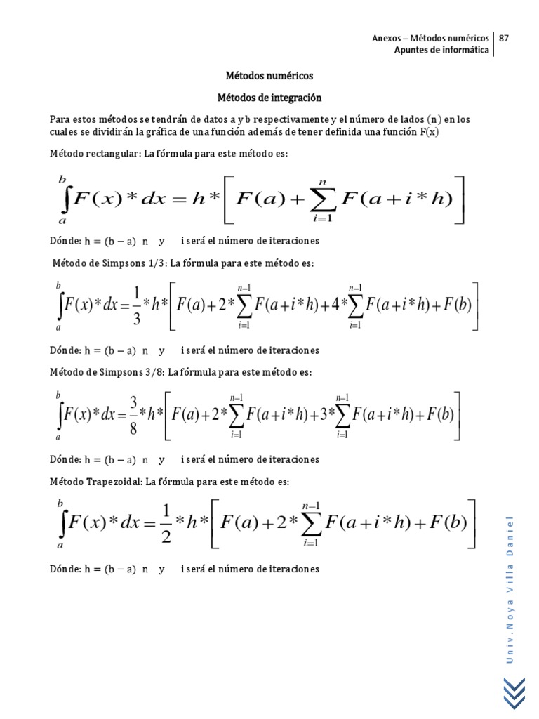 Anexos Metodos Numericos | PDF | Análisis numérico | Derivado