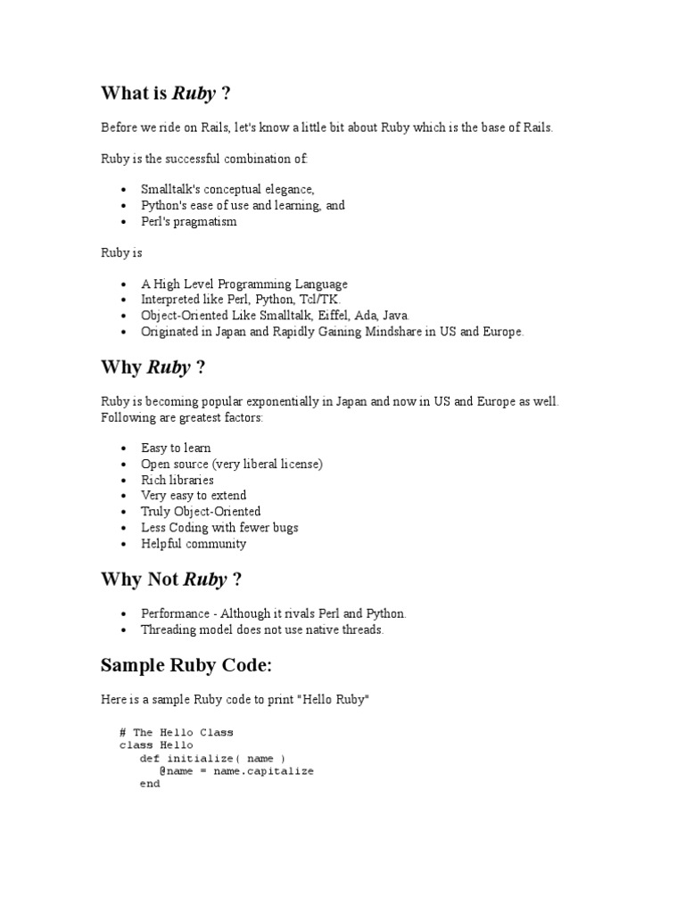 Rubyonrails in 24 Hours For Newbies by Ajay1kumar1 | PDF | Ruby On ...