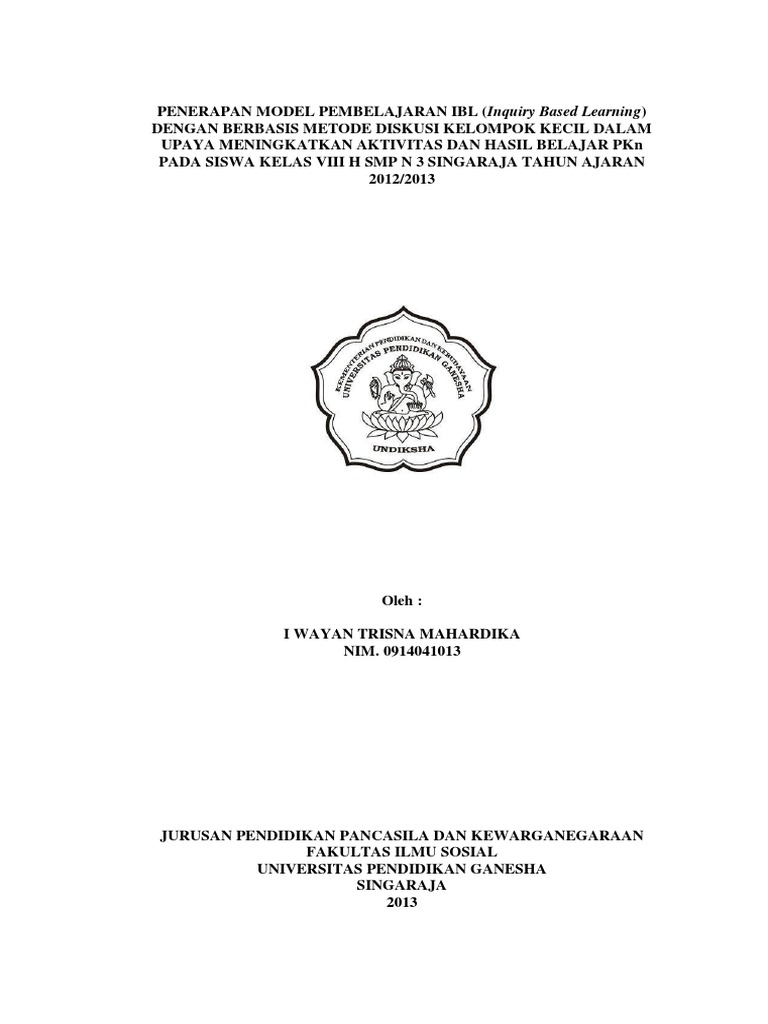 Contoh Penerapan Model Belajar Inquiry PDF | PDF | Karier & Perkembangan