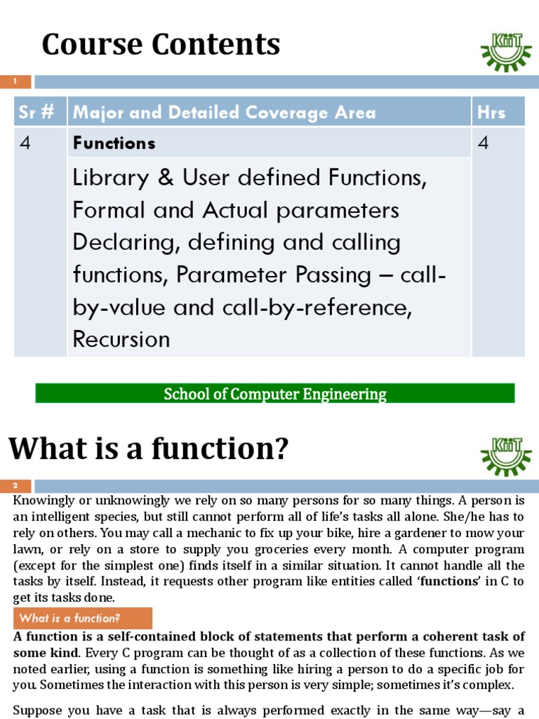 Programming In C Functions 7 Pdf Parameter Computer Programming