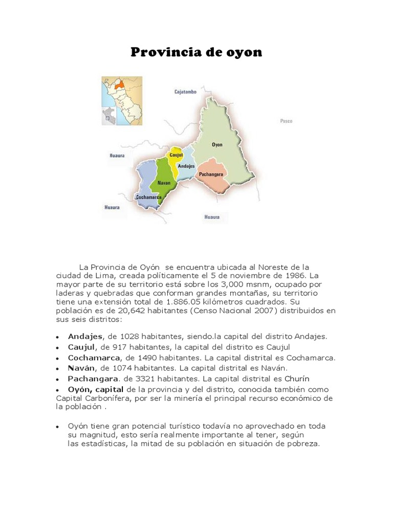 Provincia de Oyon | PDF | Alimentos