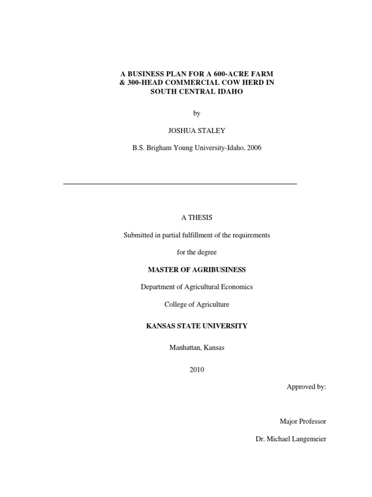 Joshua Staley 2010 | PDF | Cattle | Alfalfa