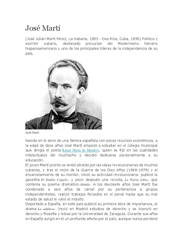 José Martí: Poeta y Líder Revolucionario | PDF | Cuba | Poesía