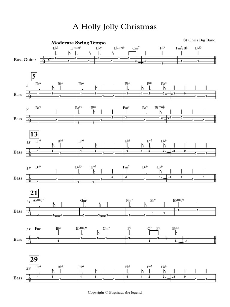 Holly Jolly Christmas BASS | PDF | Jazz | American Popular Music