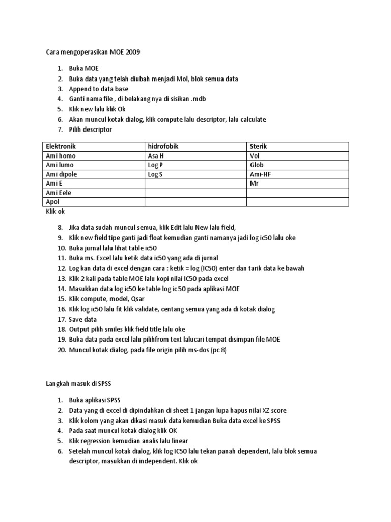 Cara Mengoperasikan MOE 2009 | PDF