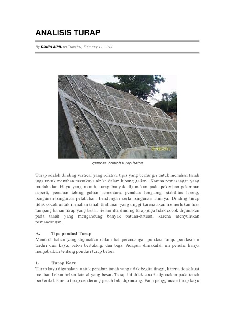 Analisis Dinding Turap Beton | PDF