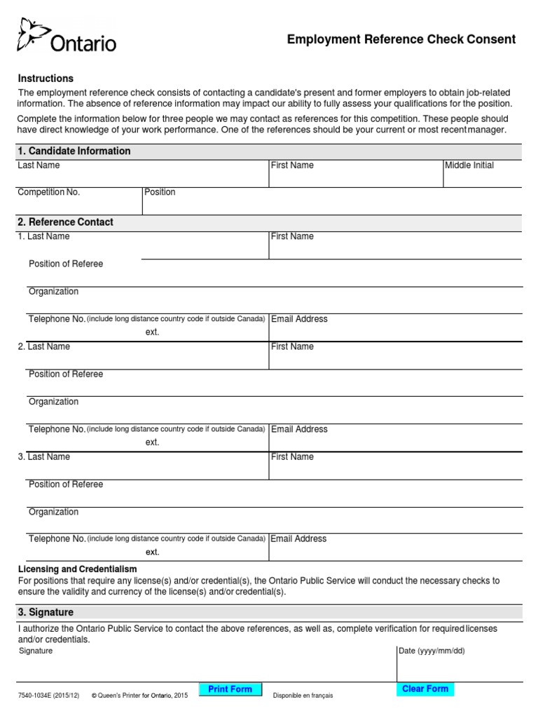 Form - Reference Check Consent | PDF