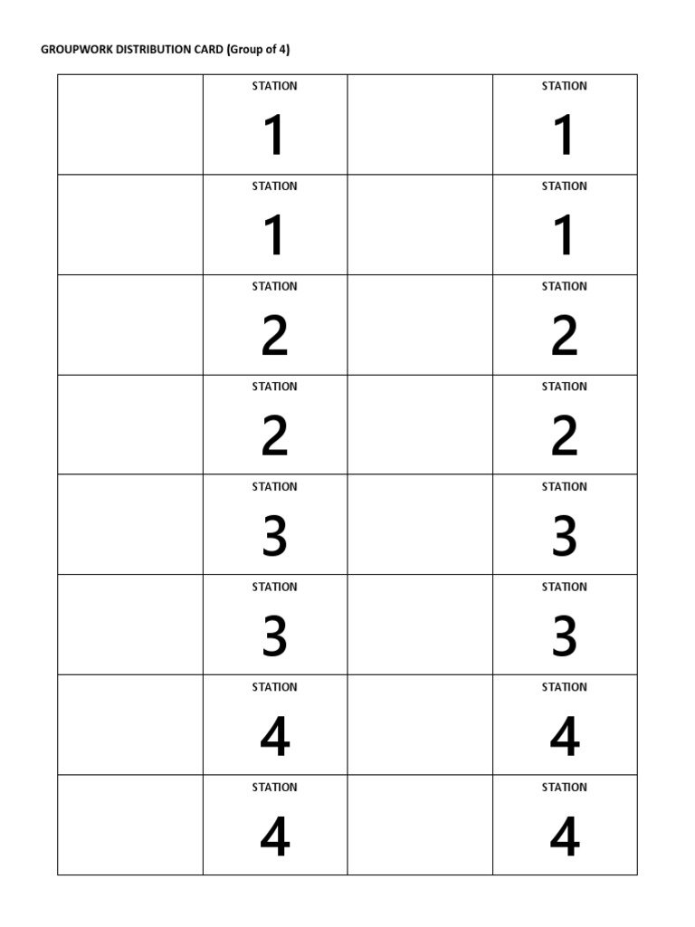 Groupwork Distribution Card | PDF