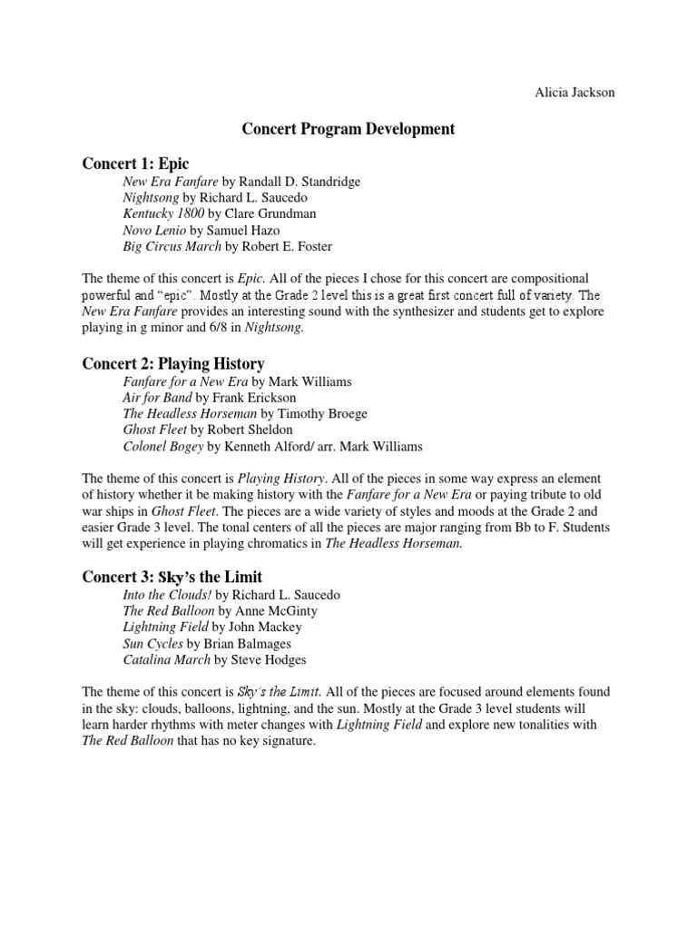 Concert Development | PDF | Performing Arts | Leisure